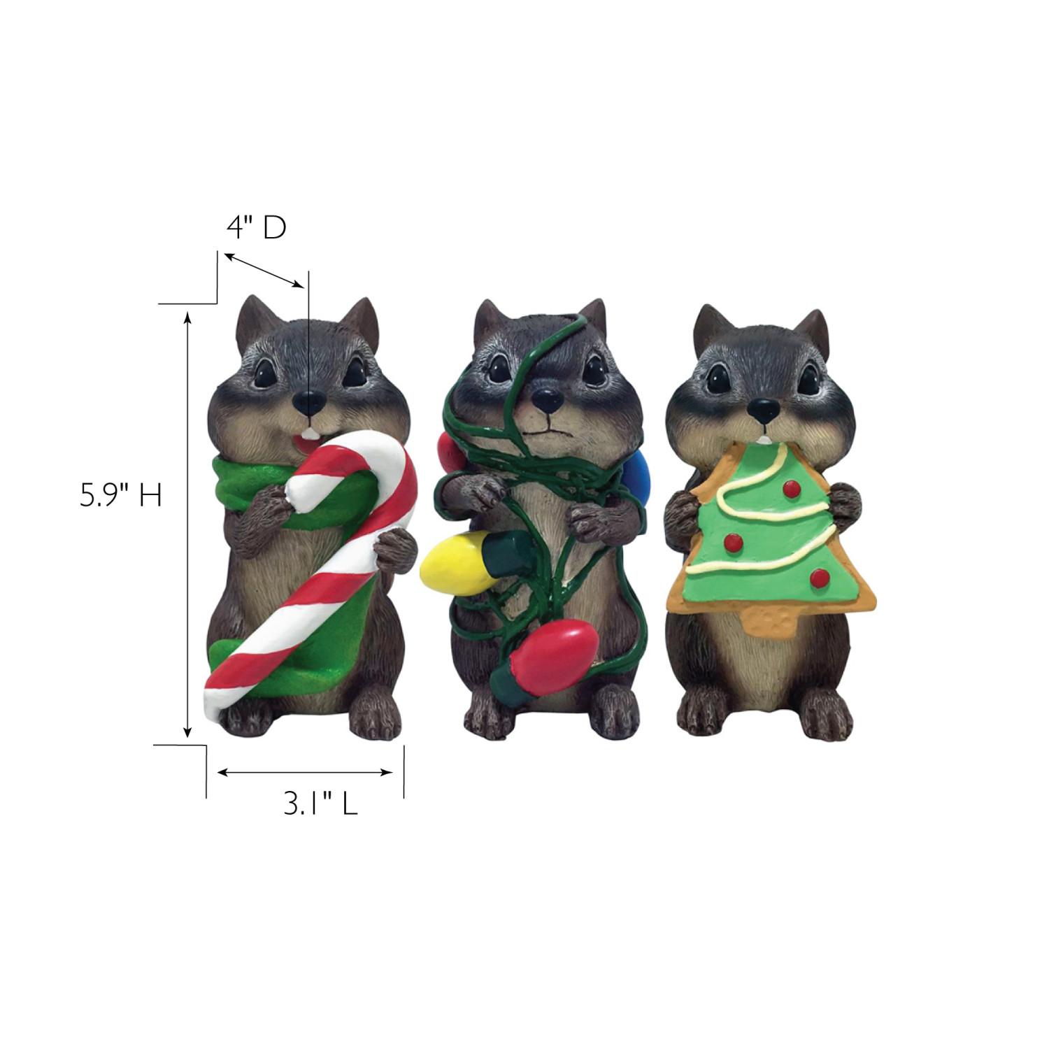 Holiday Chipmunks Figurine Assortment 5.7 Inch ǀ Outdoor & Garden ǀ ...