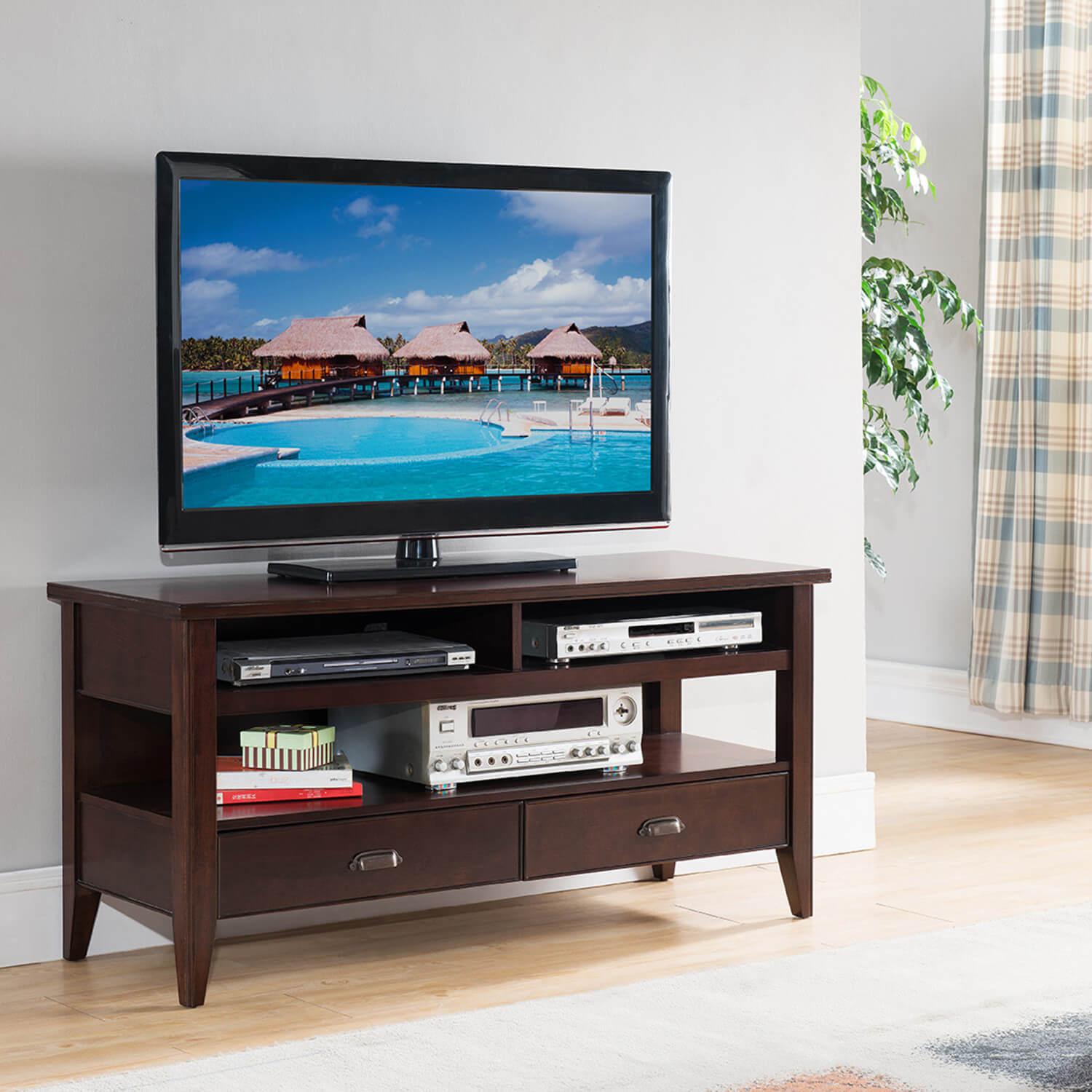 Leick Home Laurent TV Stand for 50" TV Chocolate Cherry ǀ Furniture ǀ ...