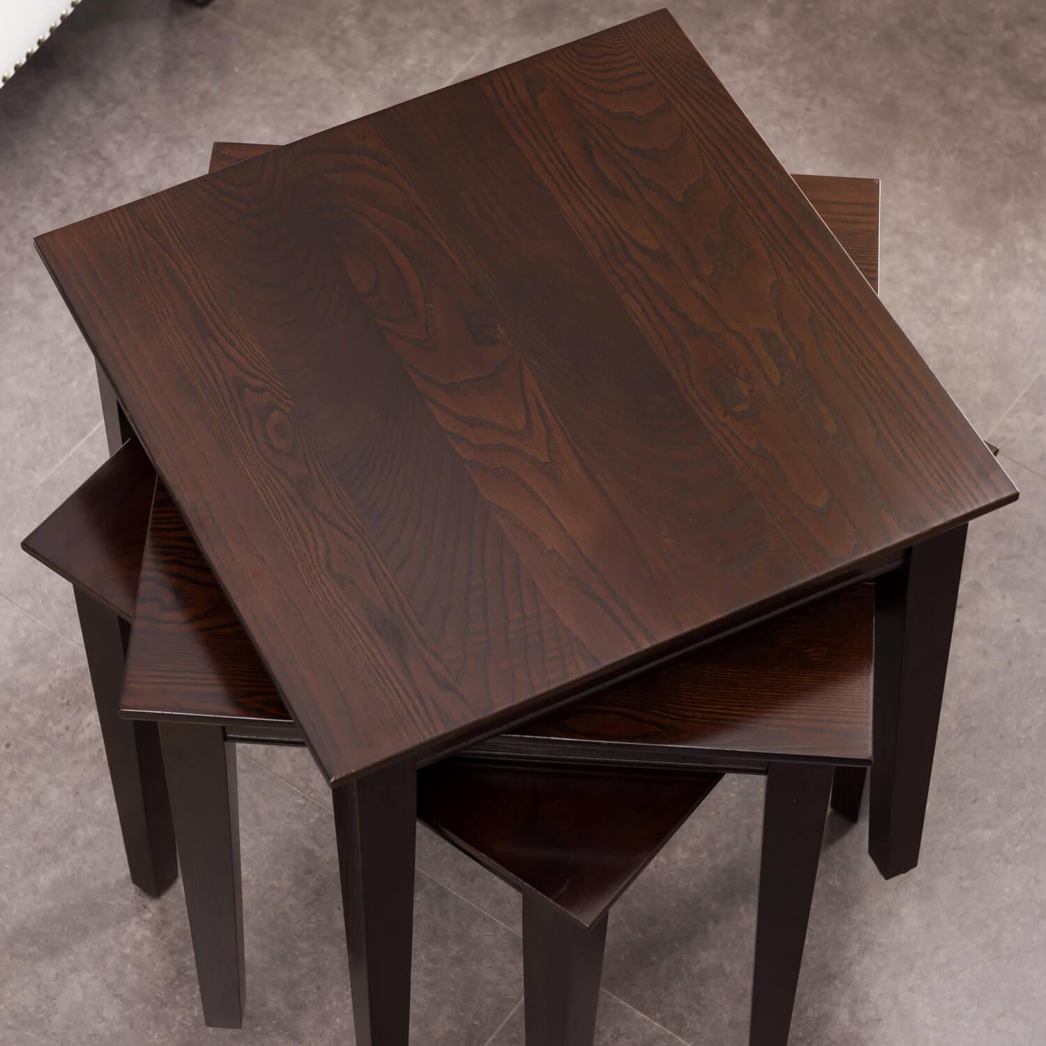 Leick Home Square Stacking Table Chocolate Oak Set of 3 ǀ Furniture ǀ ...