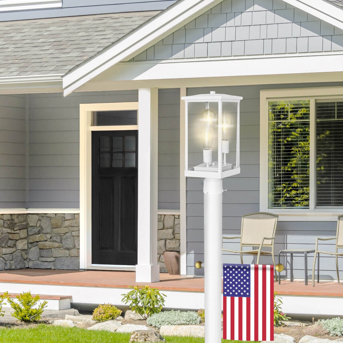 Mayfield Outdoor Post Light and Pole in White | Lighting & Ceiling Fans ...