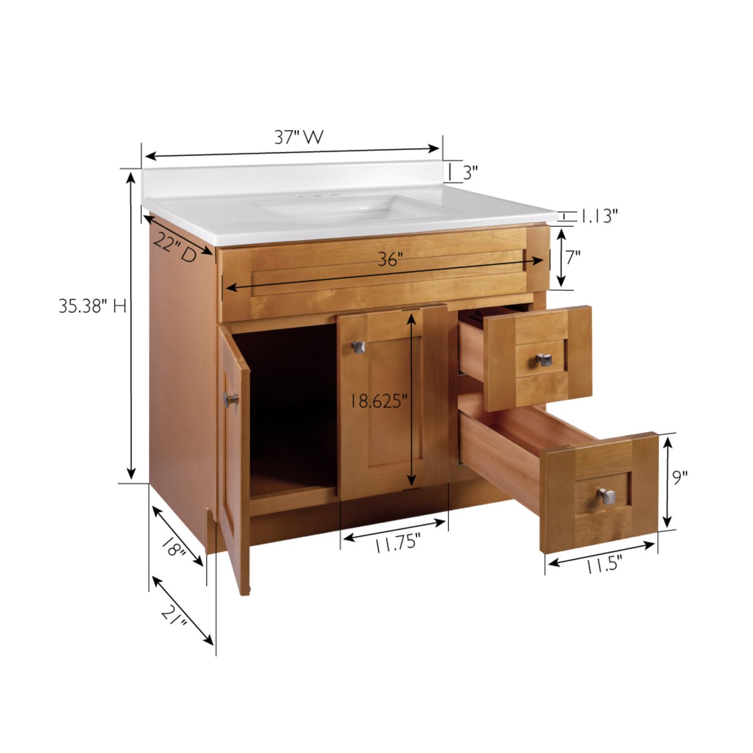 Modern Birch Vanity with Cultured Marble Top ǀ Bath ǀ Today's Design House
