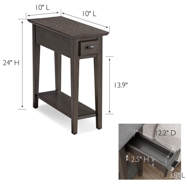 Narrow Chairside Table Smoke Gray ǀ Furniture ǀ Today's Design House