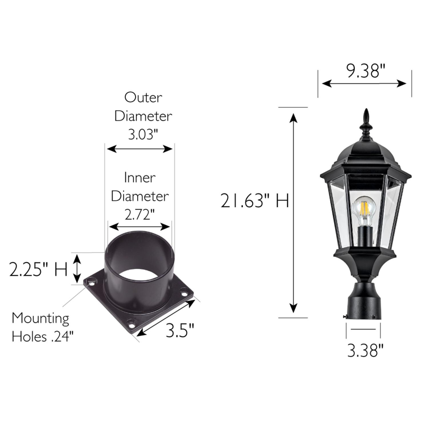 Pier Base and Oak Creek Outdoor Post Light Textured Black | Lighting ...