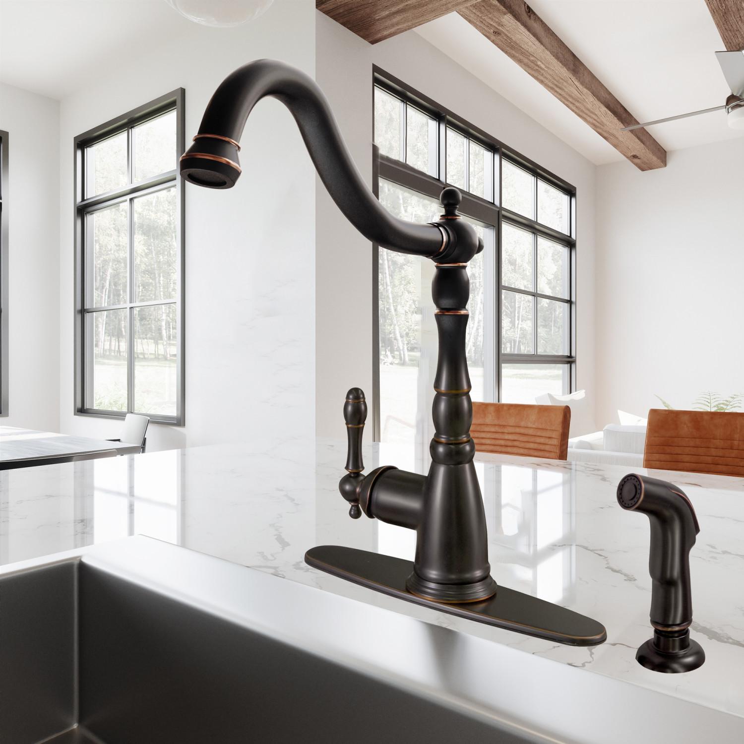 Oakmont Single Handle Kitchen Faucet Oil Rubbed Bronze ǀ Kitchen ǀ ...