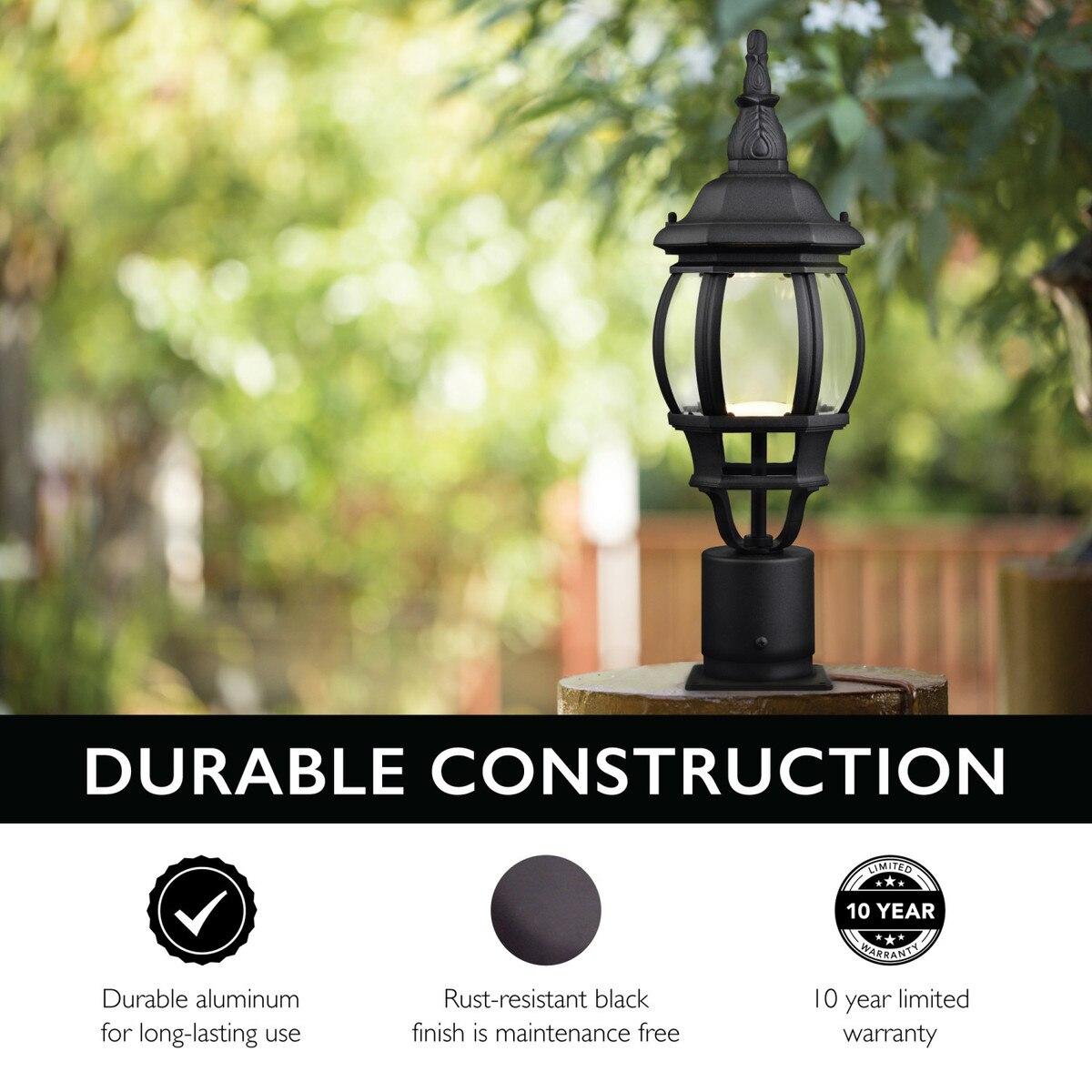 Pier 3 Inch Fitter Black Base Mount ǀ Outdoor & Garden ǀ Today's Design ...