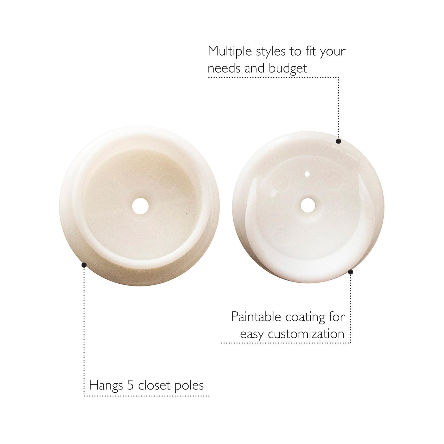 Plastic Closet Pole Socket 5 Pack ǀ Hardware & Locks ǀ Today's Design House