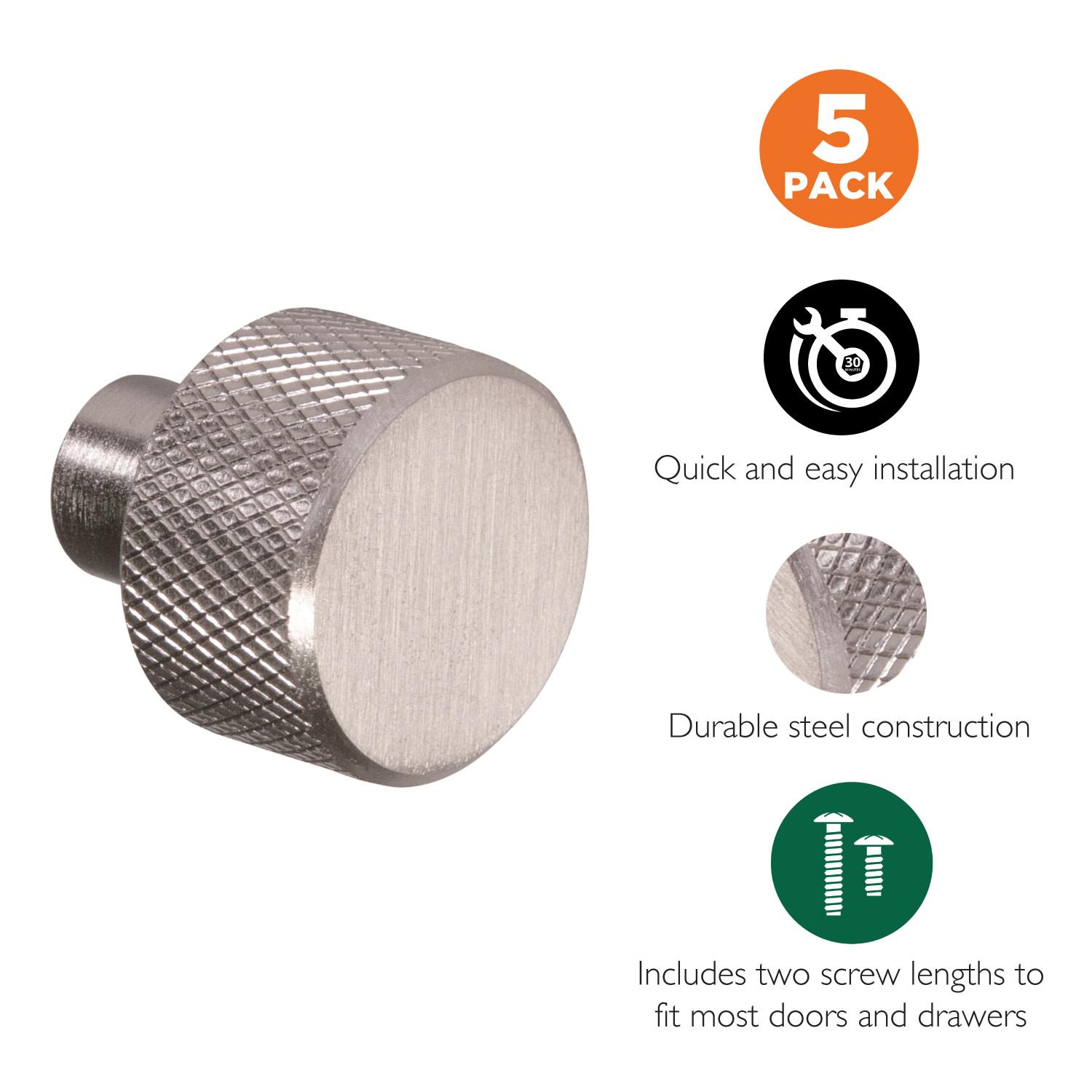 Porter Knob Satin Nickel 5 Pack | Kitchen | Today's Design House