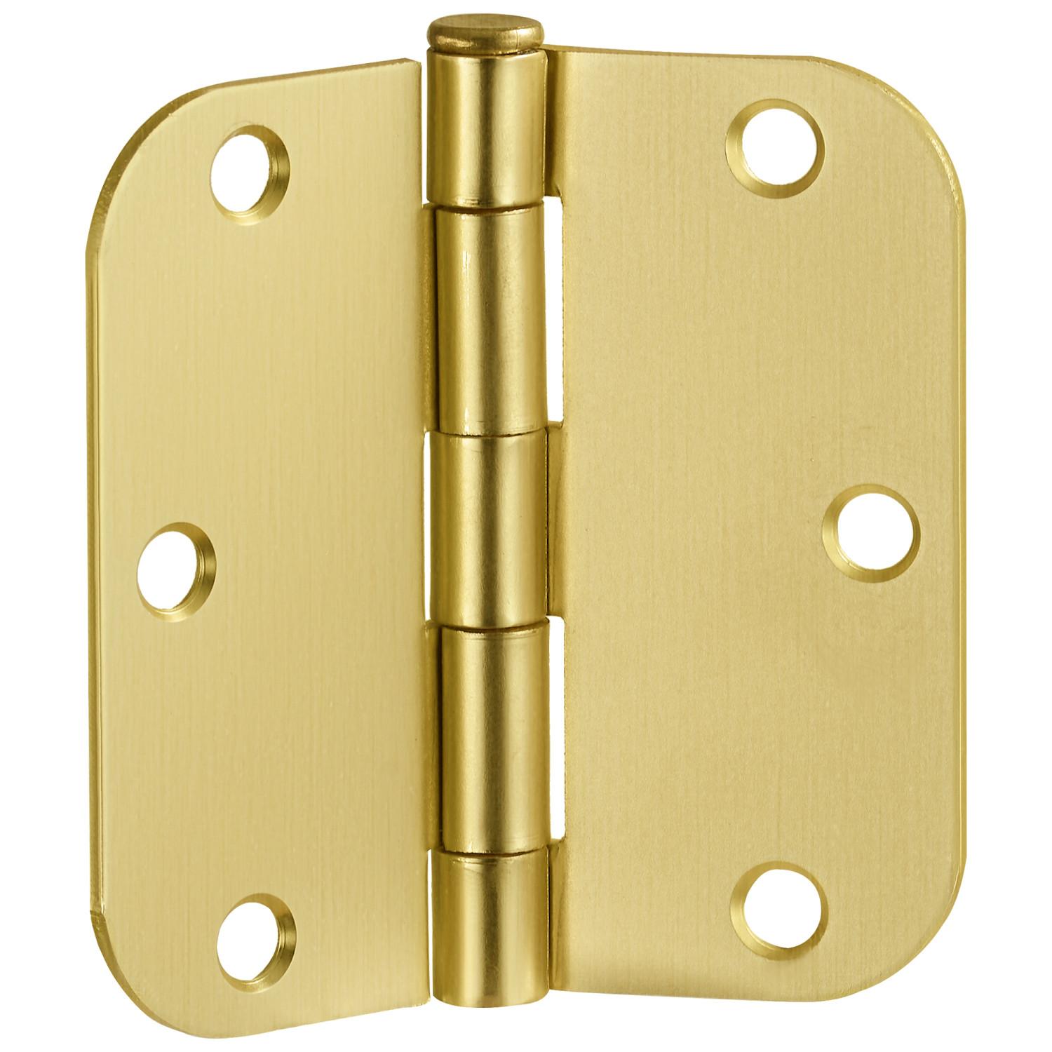 Radius 3.5 Inch Satin Brass Door Hinge 3 Pack ǀ Hardware & Locks ǀ ...