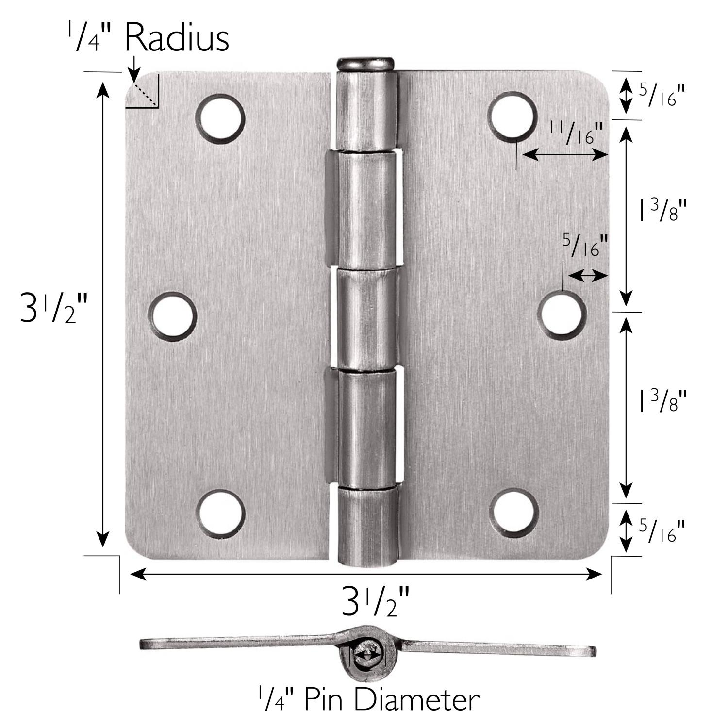 Radius Door Hinge Satin Nickel 10 Pack ǀ Hardware & Locks ǀ Today's ...