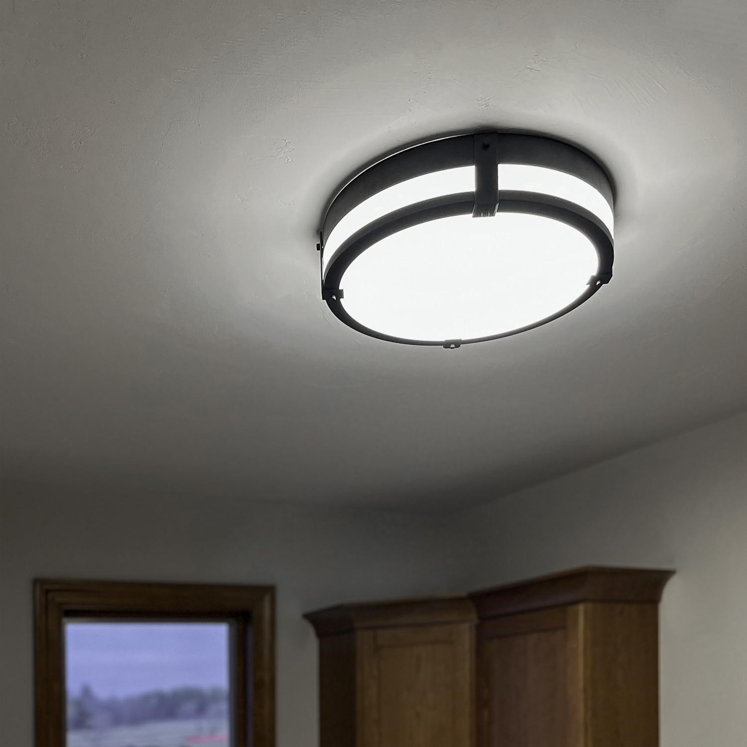 Ripon 14.5 Inch Matte Black LED Ceiling Light ǀ Bath ǀ Today's Design House