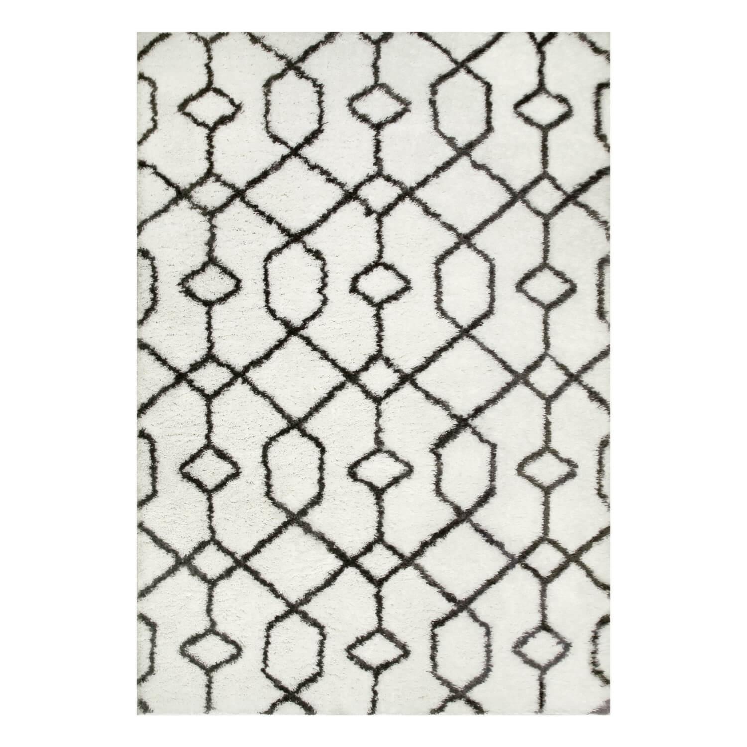 Rixelle Area Rug Geo Ivory And Charcoal 3 Foot 9 Inch By 5 Foot 9 Inch