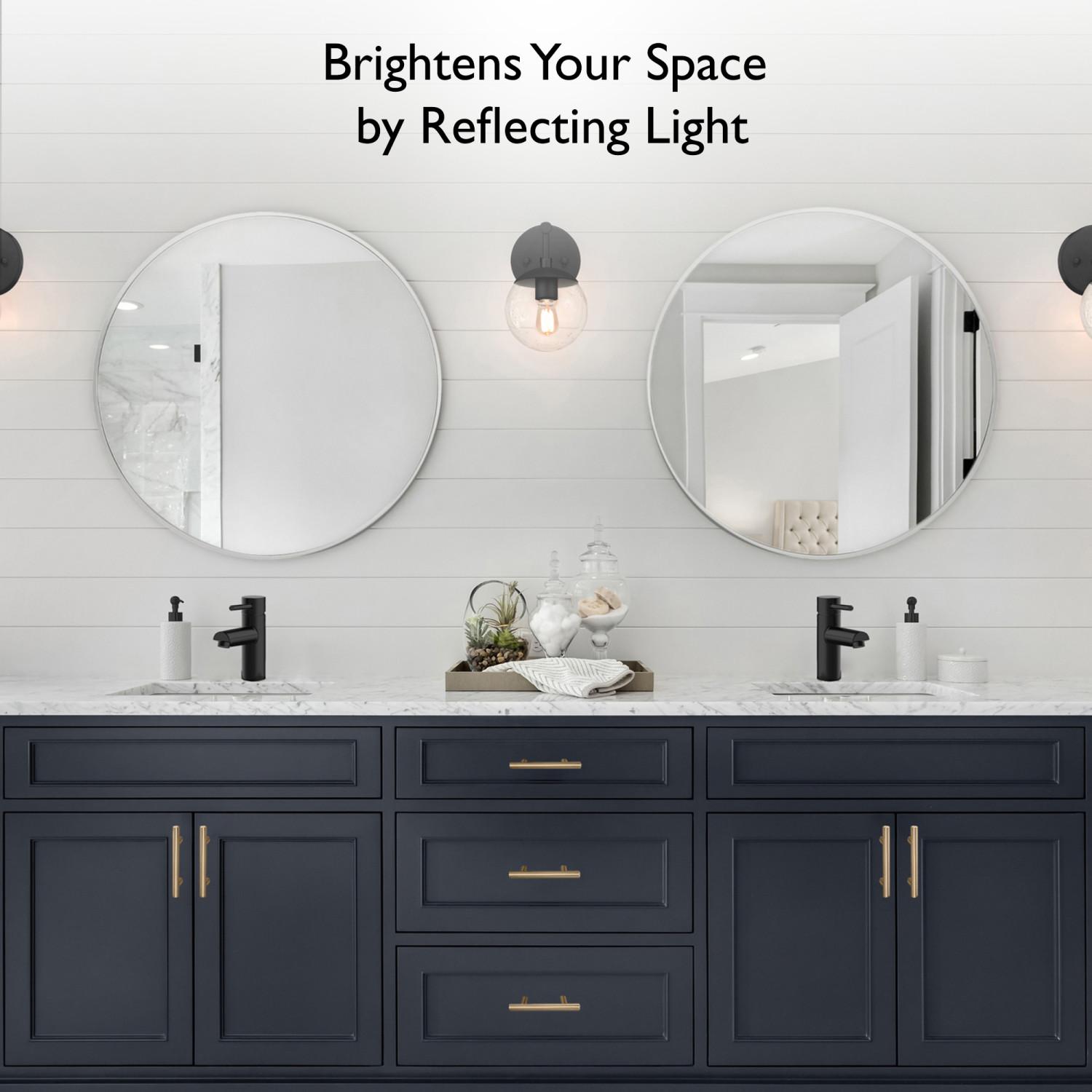 Round 24 Inch Wall Mirror Silver ǀ Bath ǀ Today's Design House