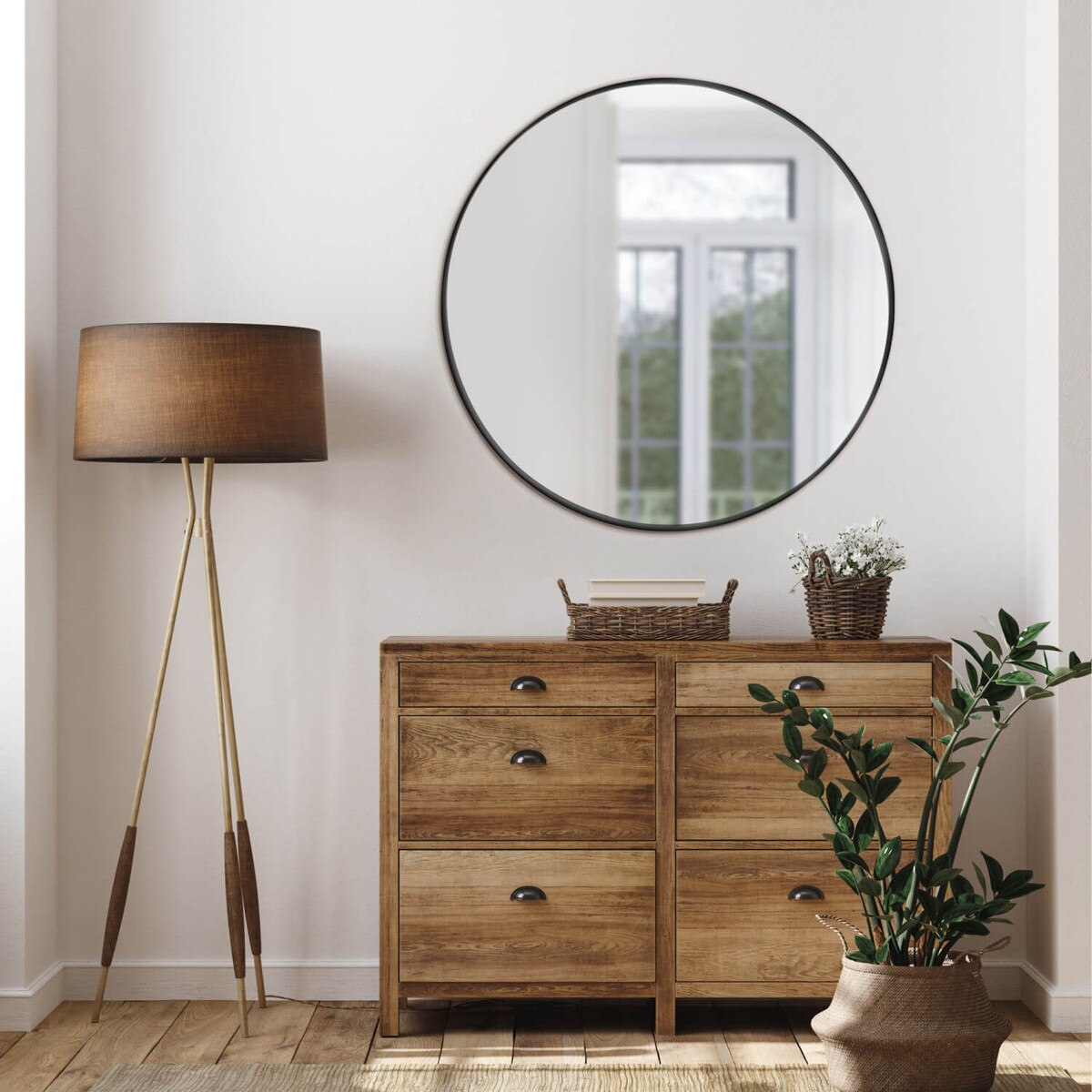 Round 36 Inch Wall Mirror Black ǀ Bath ǀ Today's Design House