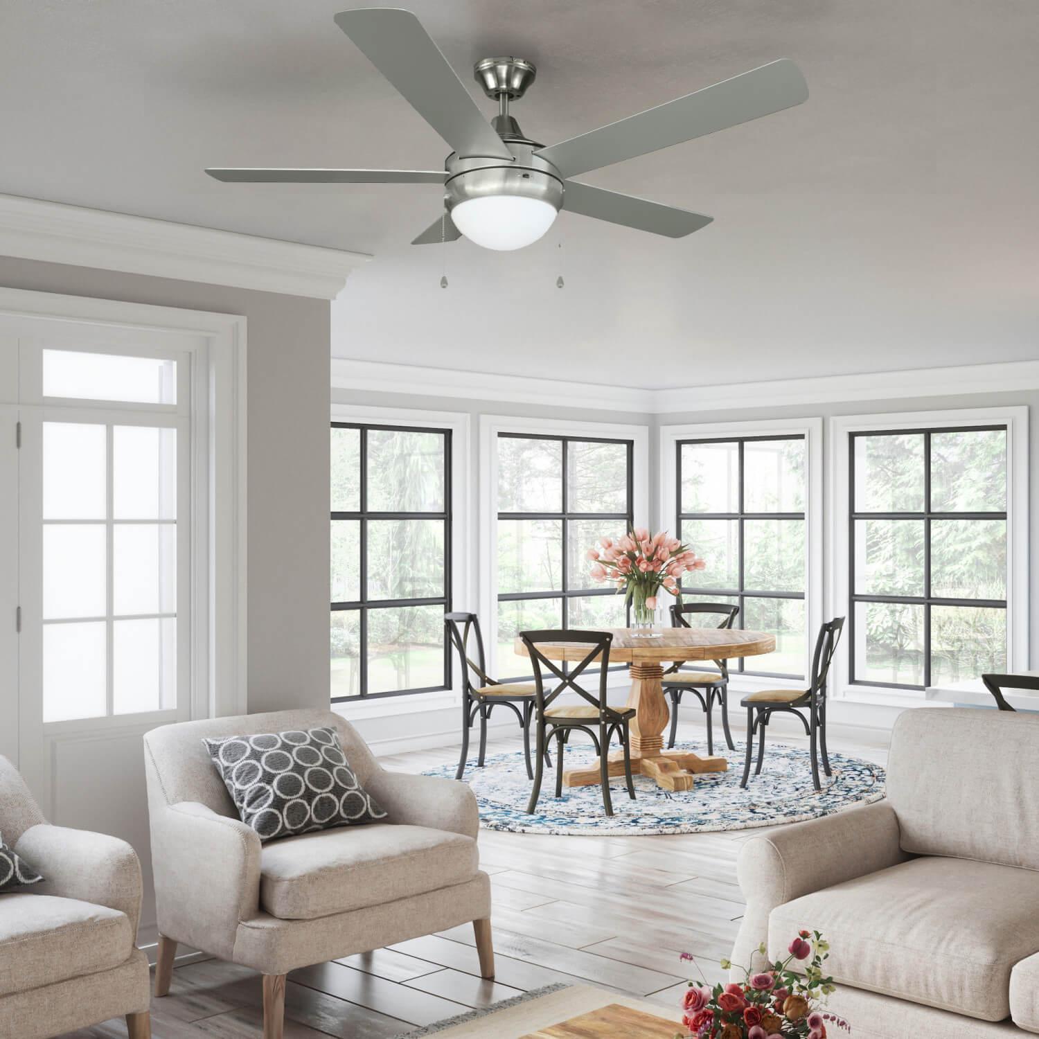 Sadie Brushed Nickel 52 Inch LED Indoor Ceiling Fan ǀ Lighting ...
