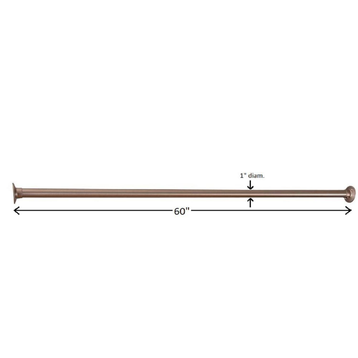 Satin Nickel 60 Inch Shower Rod ǀ Bath ǀ Today's Design House