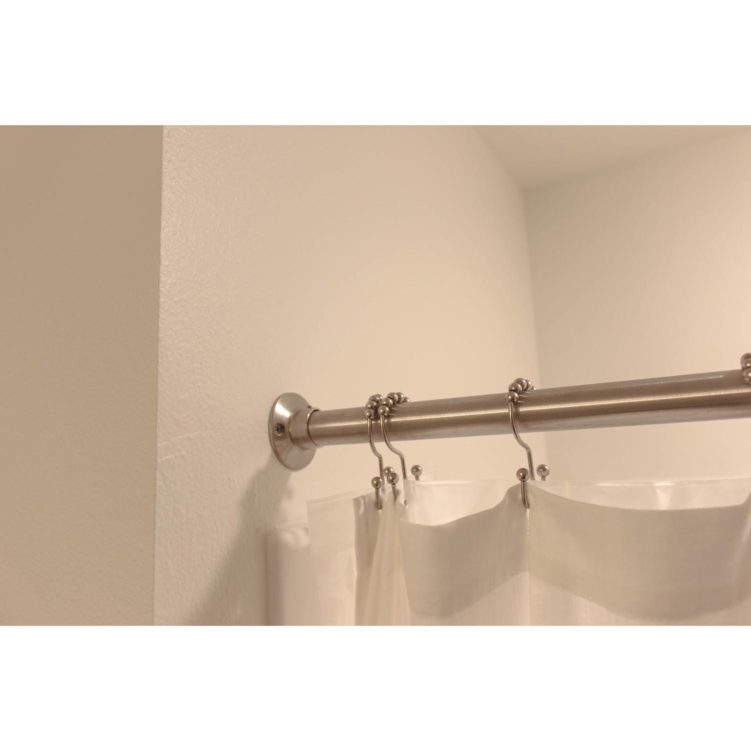 Satin Nickel 60 Inch Shower Rod ǀ Bath ǀ Today's Design House