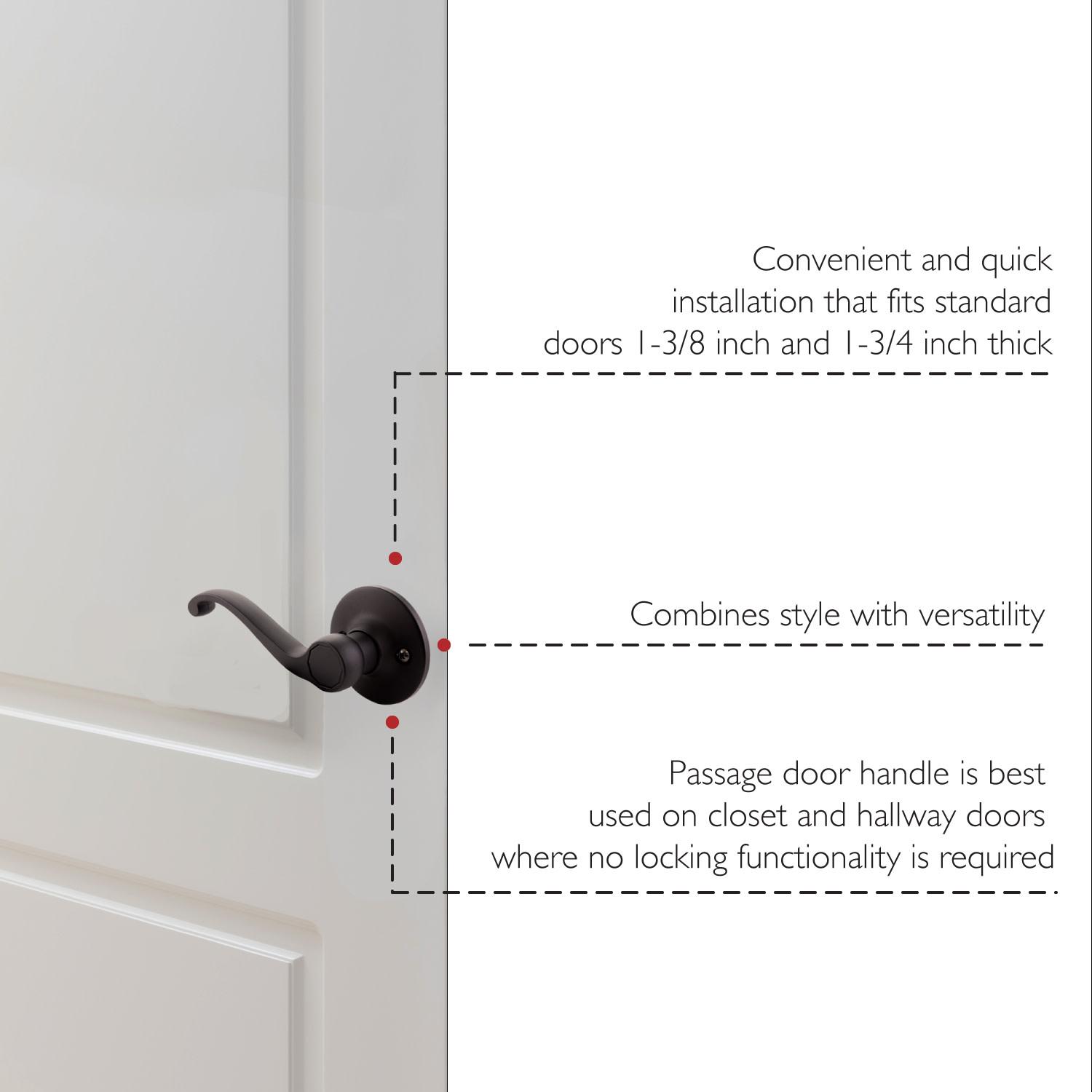 Scroll 2-Way Passage Door Lever Matte Black ǀ Hardware & Locks ǀ Today ...