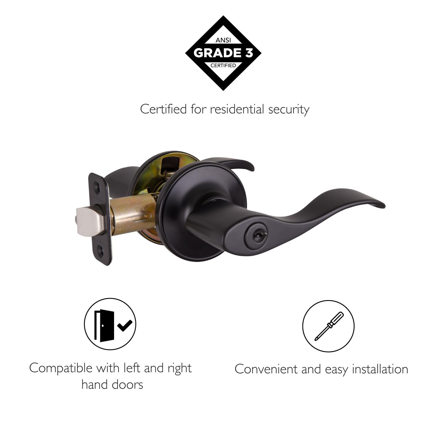 Springdale Keyed Entry Door Handle Matte Black ǀ Hardware & Locks ǀ ...