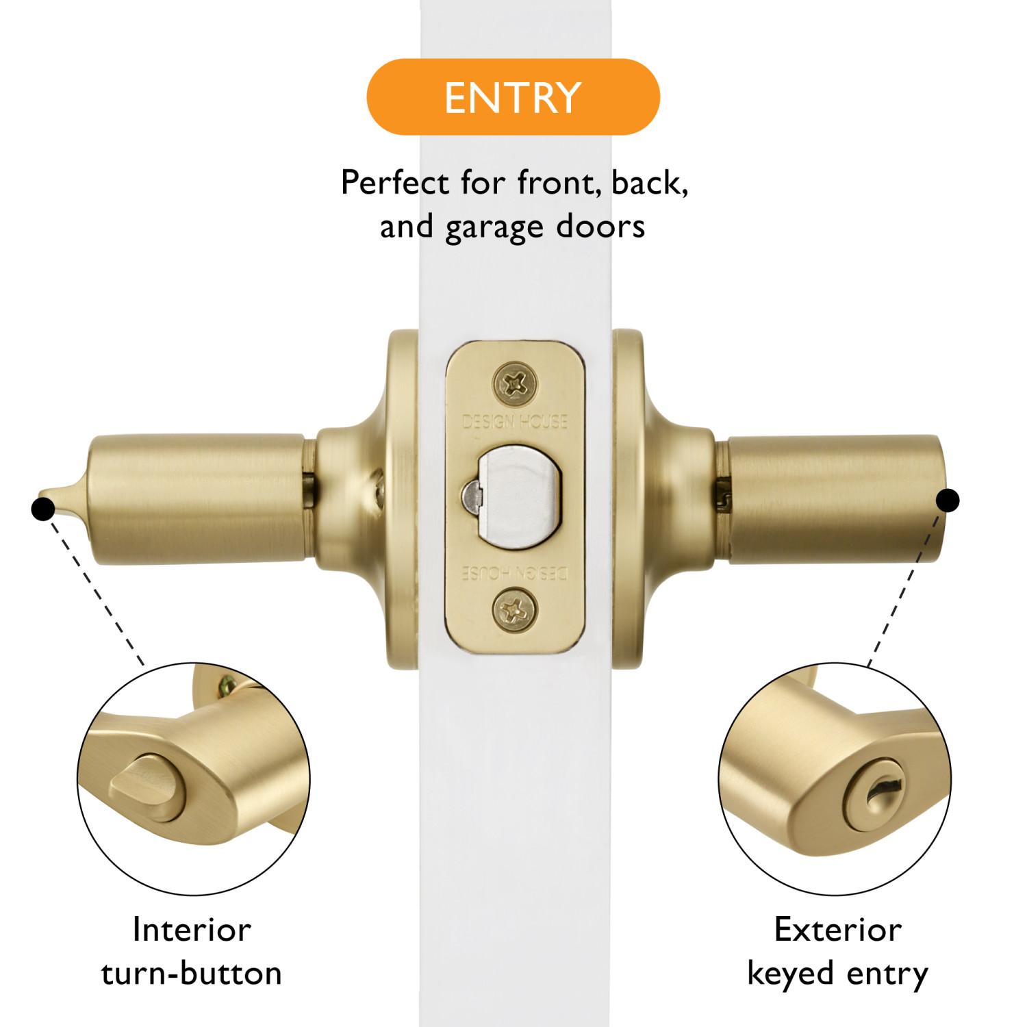 Springdale Keyed Entry Door Handle Satin Gold ǀ Hardware & Locks ǀ ...