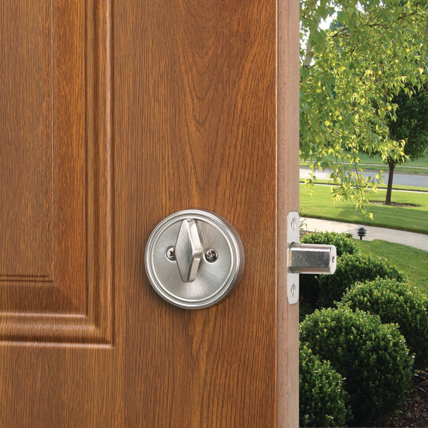 Single Sided Deadbolt Lockset Satin Nickel ǀ Hardware & Locks ǀ Today's ...