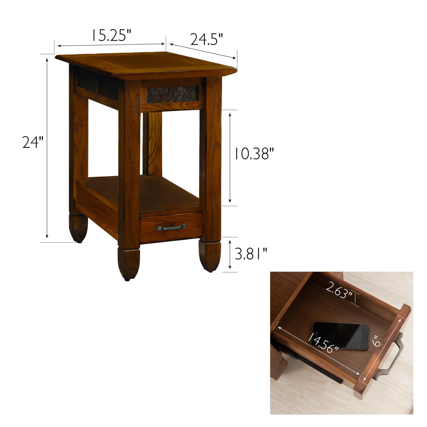 Slatestone End Table Rustic Oak ǀ Furniture ǀ Today's Design House
