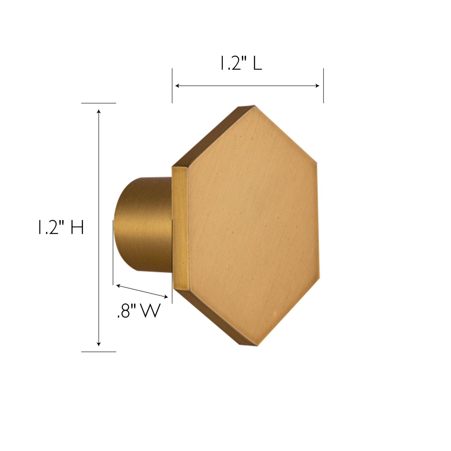 Solid Hexagon Cabinet Knob Satin Gold 10 Pack ǀ Kitchen ǀ Today's ...