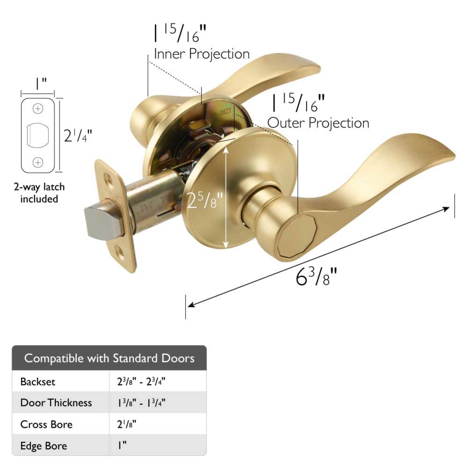 Springdale Satin Gold Closet Door Lever ǀ Hardware & Locks ǀ Today's ...