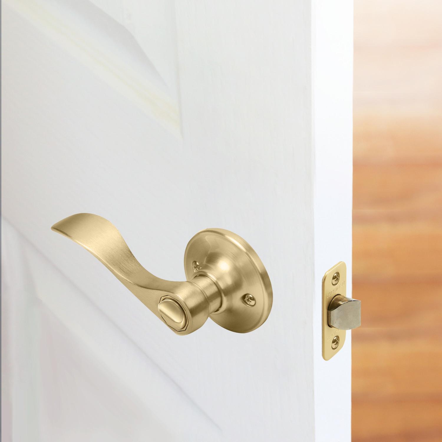 Springdale Satin Gold Privacy Door Lever ǀ Hardware & Locks ǀ Today's ...