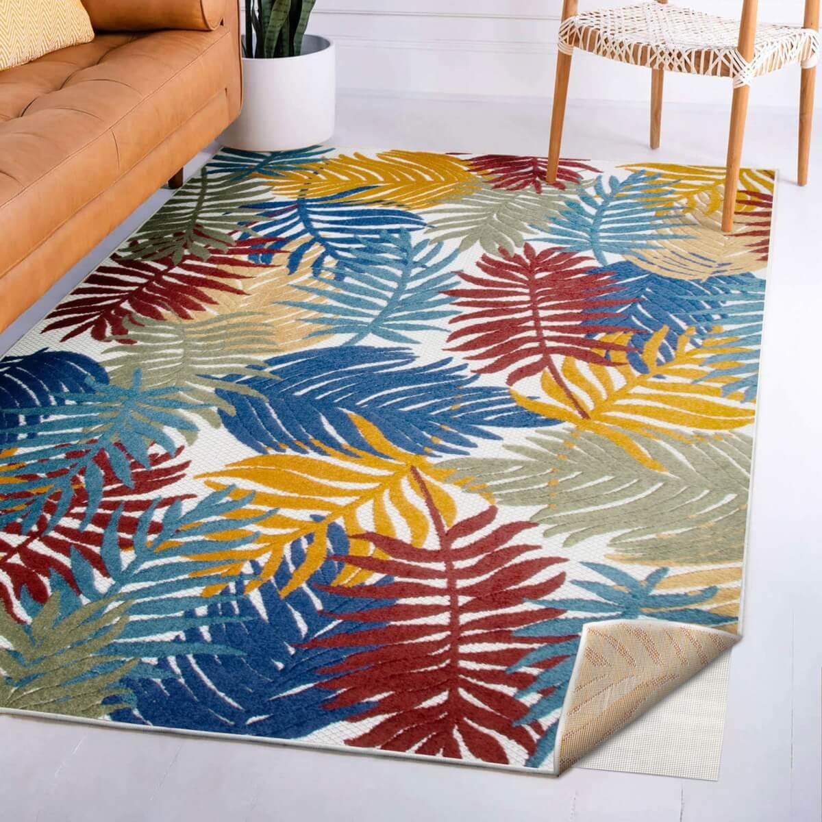 Talipot Indoor Outdoor Rug 8 Foot by 10 Foot and Rug Pad ǀ Rugs ...