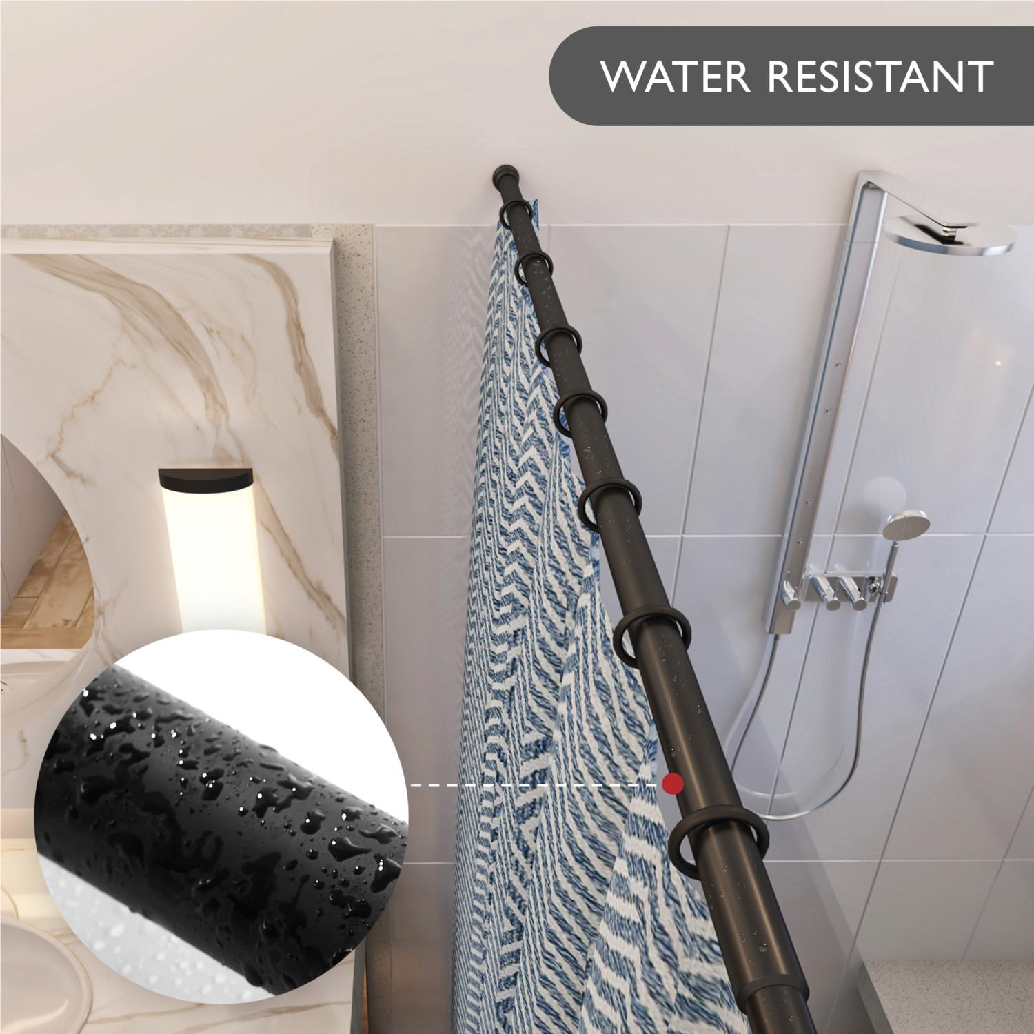 Tension Adjustable Shower Rod Matte Black 72 Inch | Bath | Today's ...