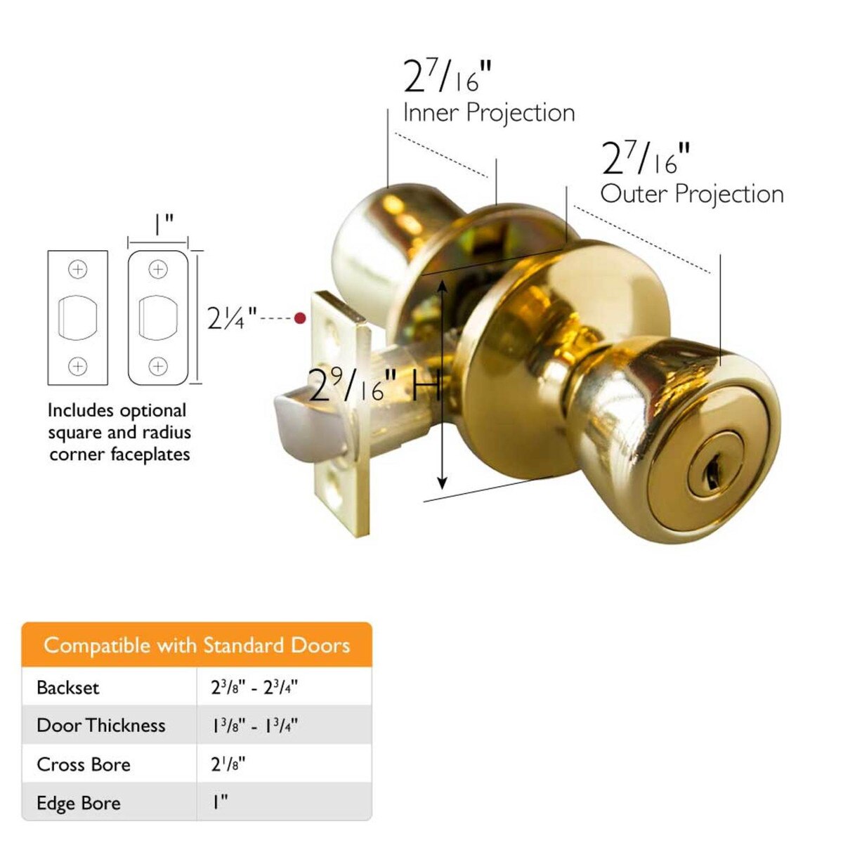 Terrace Brass Keyed Door Knob ǀ Hardware & Locks ǀ Today's Design House