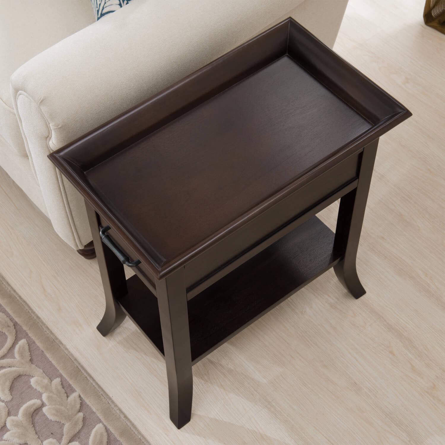 Traditional Tray Edge End Table Chocolate Cherry ǀ Furniture ǀ Today's ...