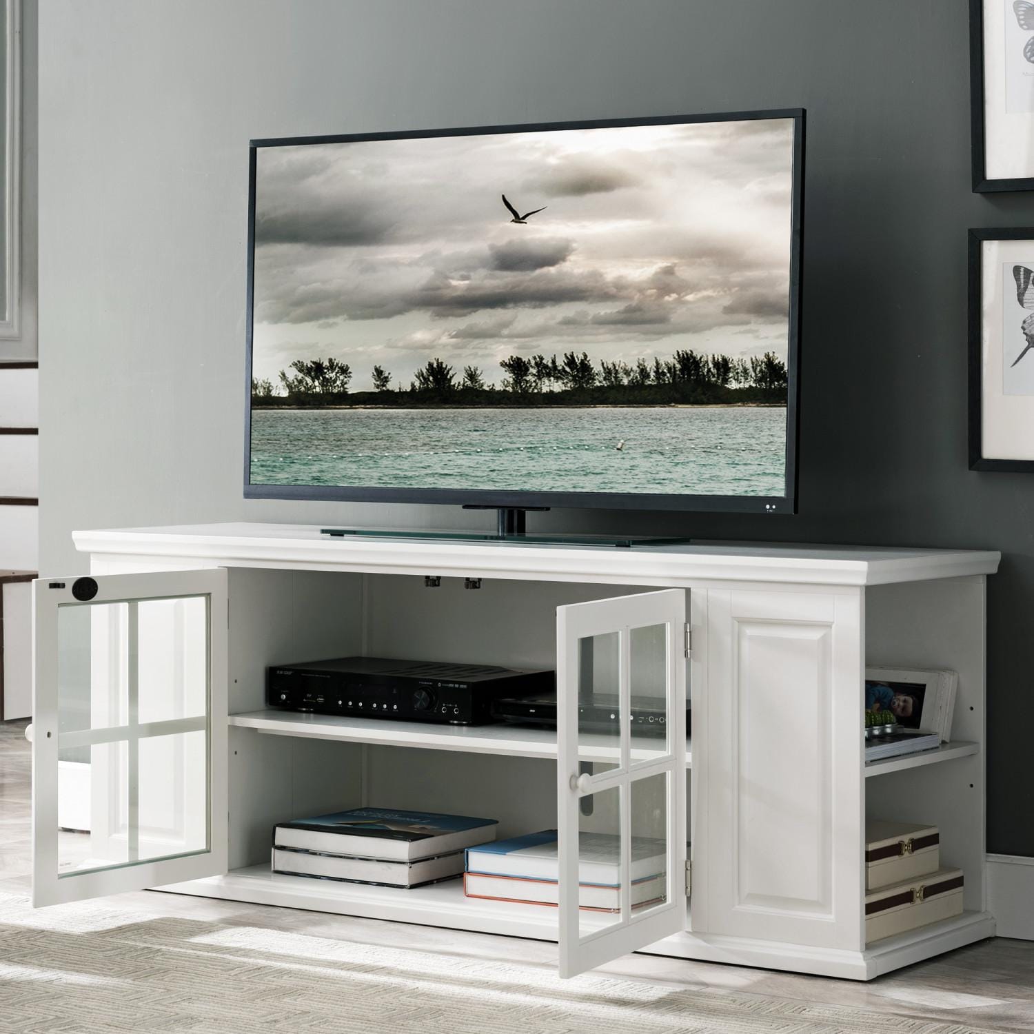 TV Stand Cottage White 62 Inch Furniture Today s Design House