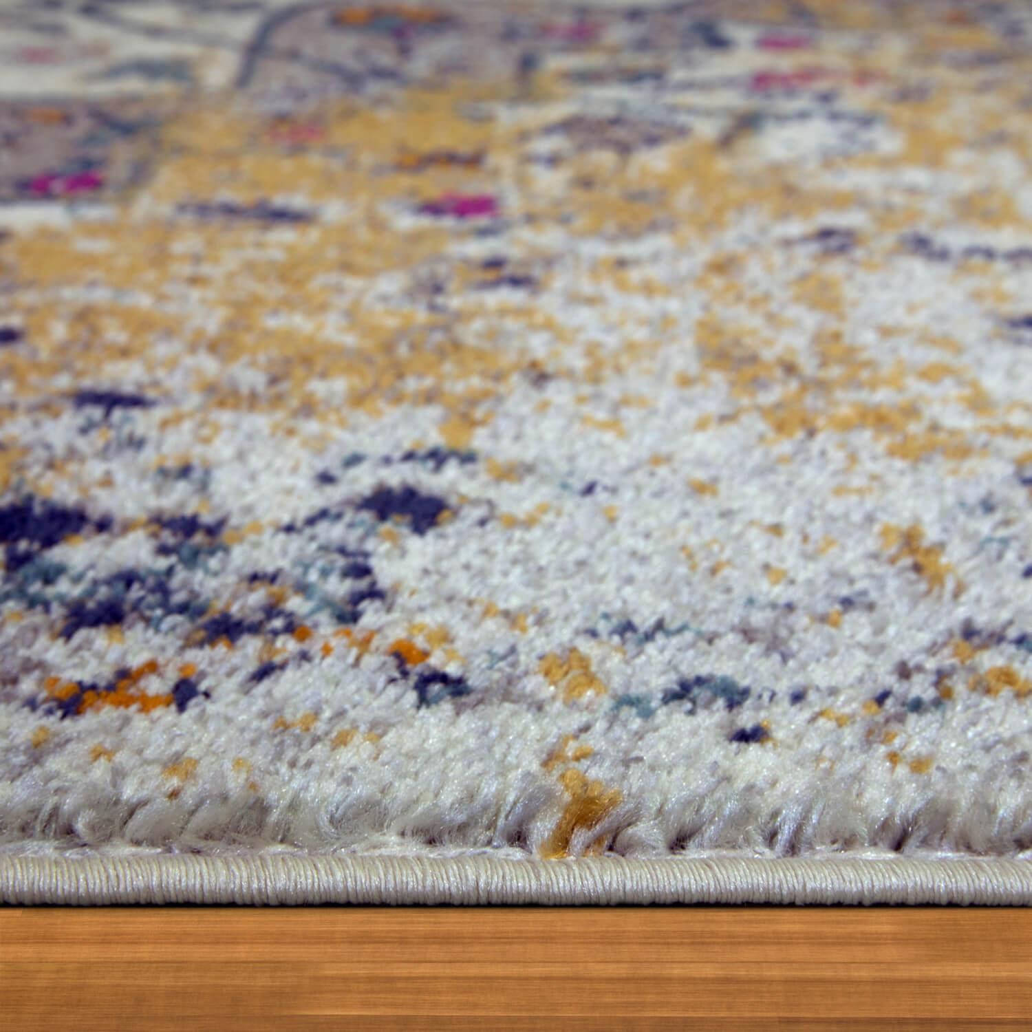 Vienne 3 Foot by 9 Inch by 5 Foot 9 Inch Vintage Faded Ivory/Navy Area ...